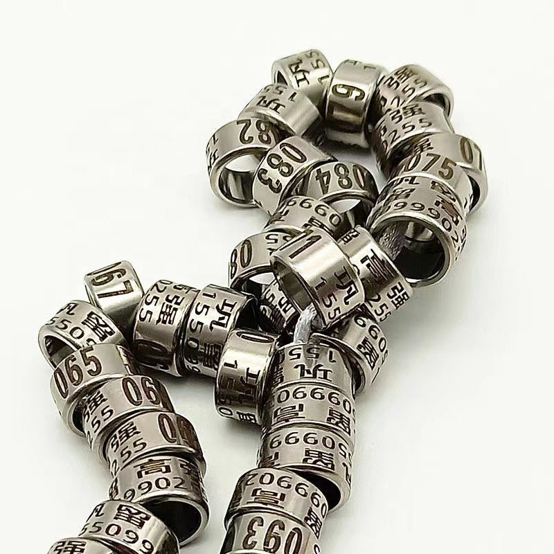 Personalized Stainless Steel Pigeon Leg Bands, Custom Steel Pigeon Rin ...